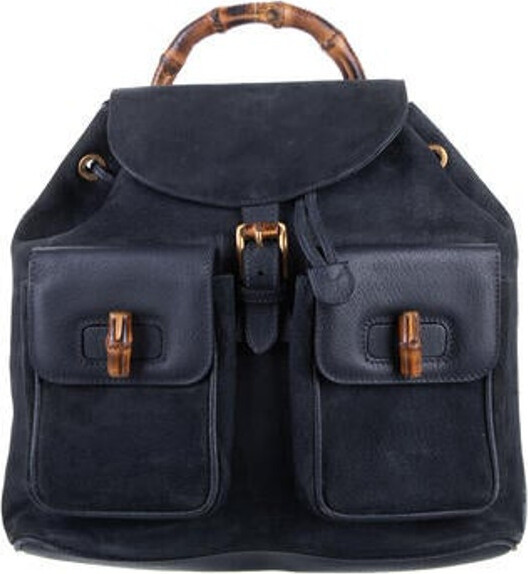 Gucci Suede Bamboo Backpack - ShopStyle