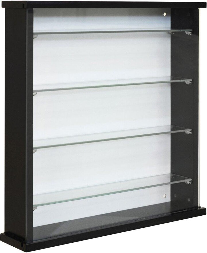 Watsons 'Exhibit' Wood 4 Shelf Glass Wall Display Cabinet Black - ShopStyle