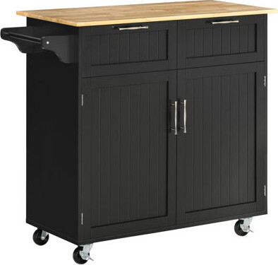 Winston Porter 41" Modern Rolling Kitchen Island On Wheels - ShopStyle ...
