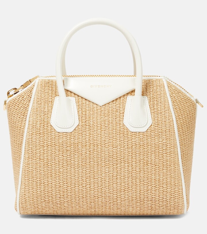 Givenchy Antigona Mini raffia tote - ShopStyle Beach & Straw Bags