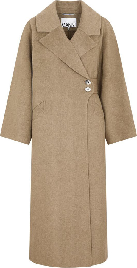 Ganni Wool Long Coat - ShopStyle