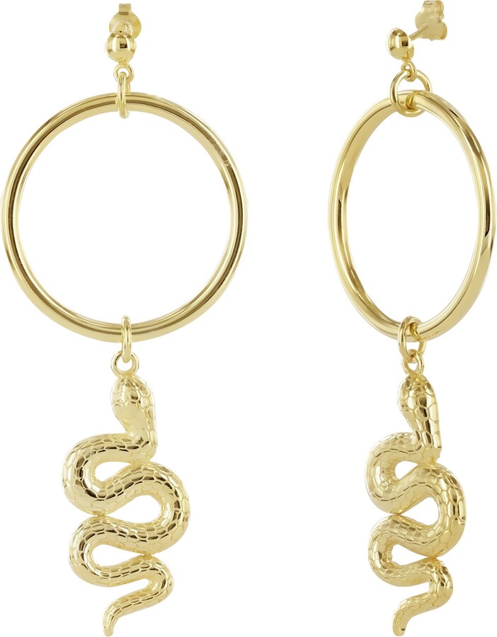 Wolf and Zephyr Women's Snake Hoops Gold Vermeil - ShopStyle Earrings