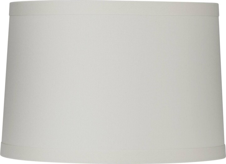 Ivory Linen Medium Drum Lamp Shade 15" Top x 16" Bottom x 11" High ...