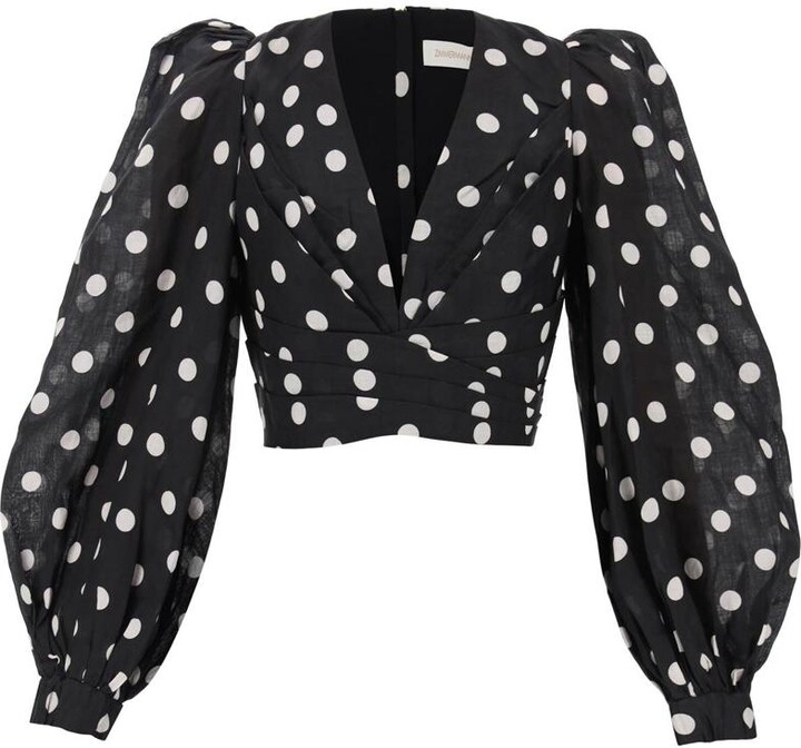 Zimmermann polka dot cropped top - ShopStyle