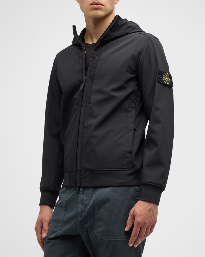 Stone Island Men's Hooded Zip-Front Shell Jacket - ShopStyle
