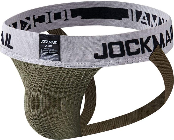 JOCKMAIL Mens Jockstrap Athletic Supporter Underwear Mens Sport Jock Strap Brief (M - ShopStyle