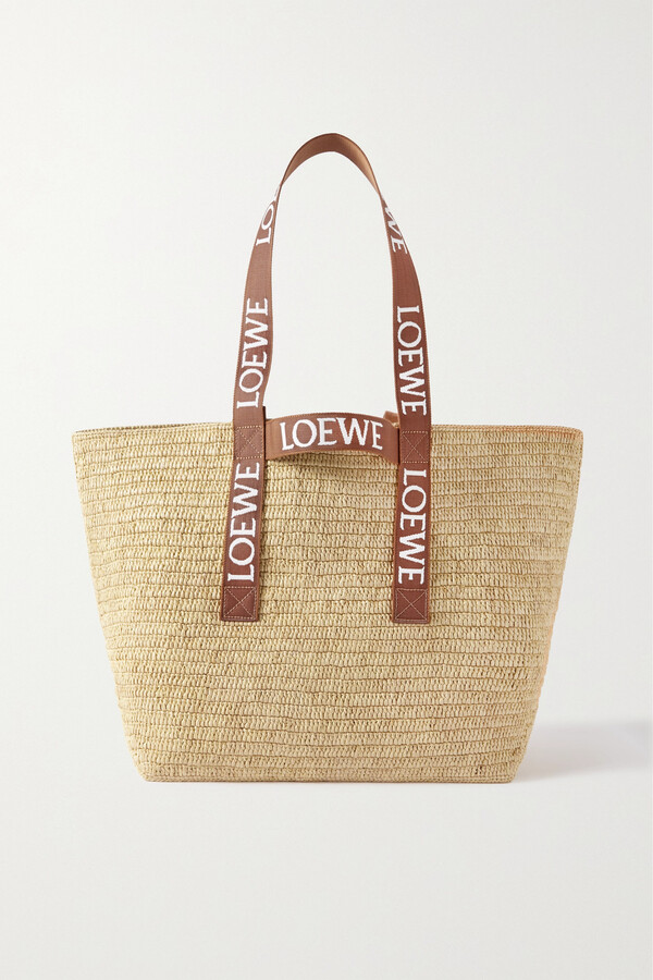 Loewe Canvas-trimmed Raffia Tote - Brown - ShopStyle