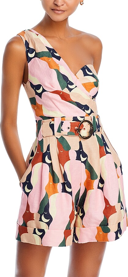 Farm Rio The Kiss One Shoulder Romper - ShopStyle