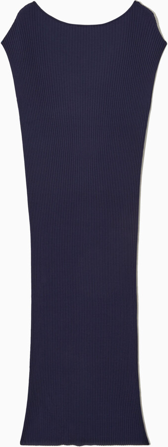 COS Boat-Neck Ribbed Midi Dress - ShopStyle