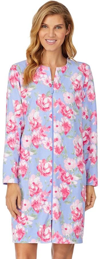 Stan Herman Women's Floral Vintage Terry Zip-Front Robe - ShopStyle