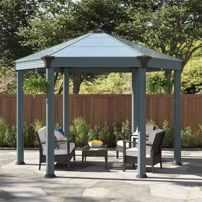Canopia by Palram Roma 13.5 Ft. W x 13.5 Ft. D Aluminum Patio Gazebo ...