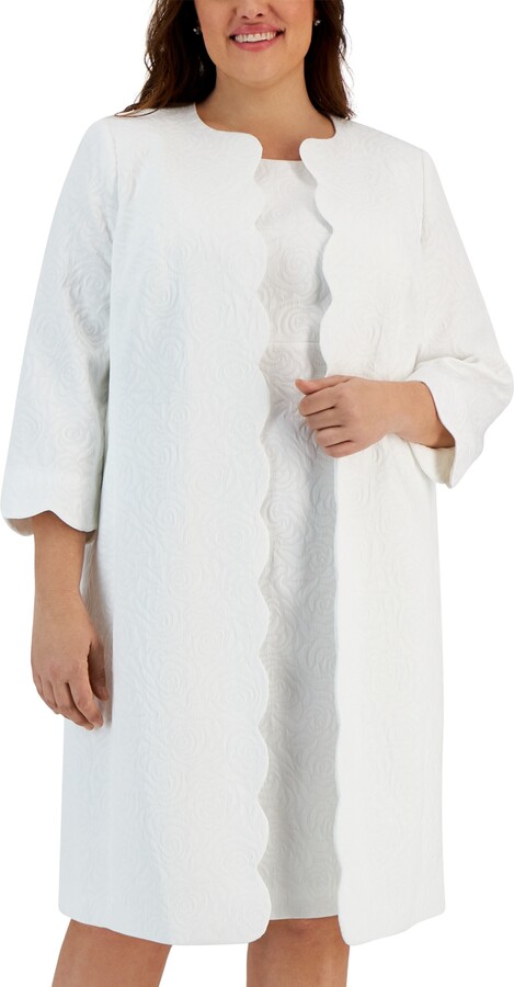 Kasper Plus Size Scallop-Trimmed Topper Jacket - ShopStyle