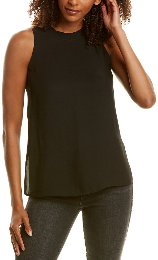 Vince Rib Trim Tank - ShopStyle Tops