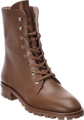 Stuart Weitzman Mila Lift Leather Combat Boots - ShopStyle