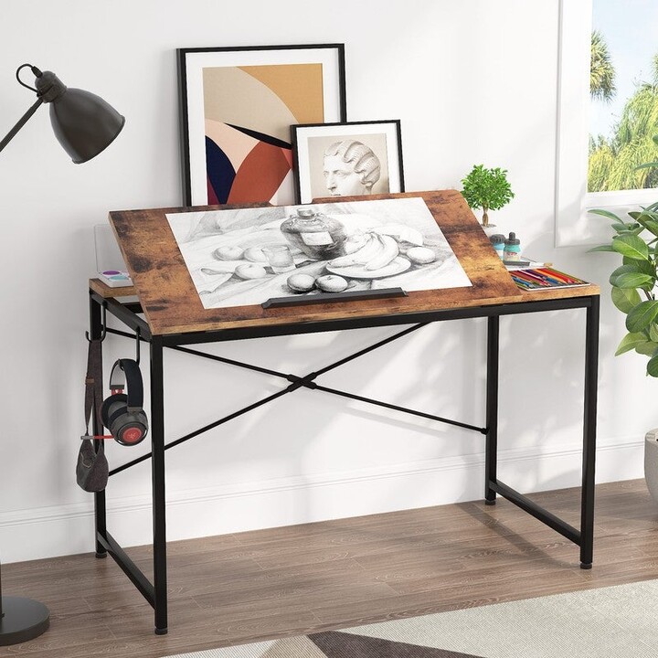 Farfarview Adjustable Drafting Table Drawing Desk Tiltable Tabletop Art ...