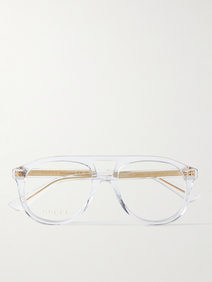 Gucci '80s Monaco Aviator-Style Acetate Optical Glasses - ShopStyle ...