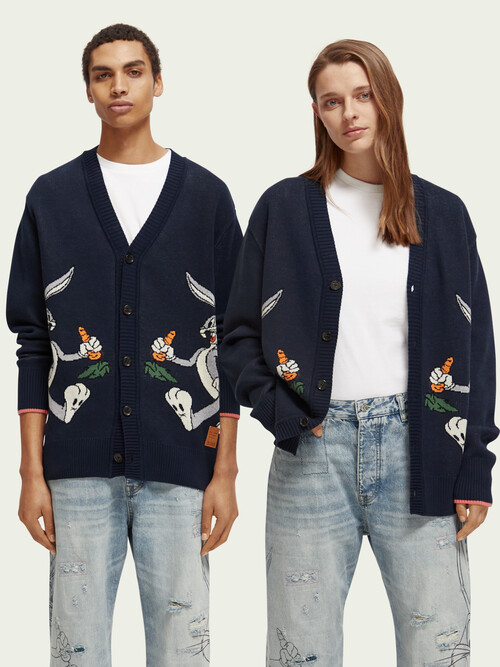 Scotch & Soda Looney Tunes x Unisex embroidered organic cotton cardigan | Unisex - ShopStyle