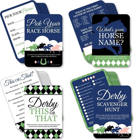 Big Dot of Happiness Kentucky Horse Derby - 4 Horse Race Party Games ...