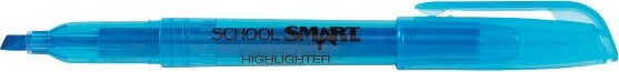 School Smart Pen Style Highlighters, Chisel Tip, Blue, Pack of 12 ...