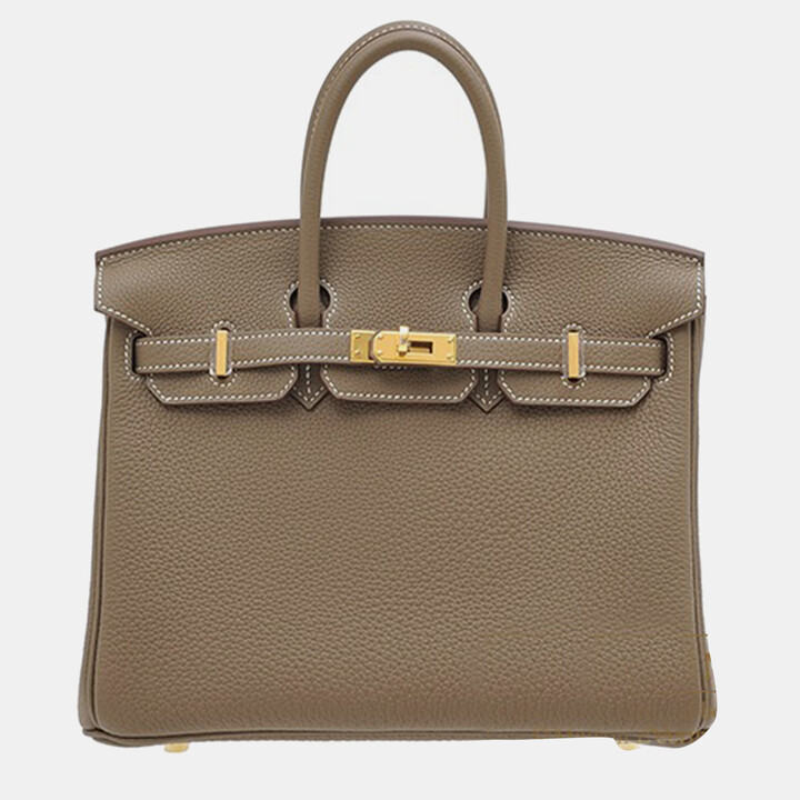 Hermes Etoupe Grey Togo Leather Birkin 25 Bag - ShopStyle