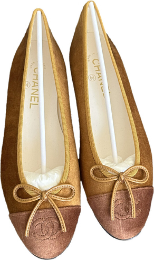 Chanel Cambon velvet ballet flats - ShopStyle