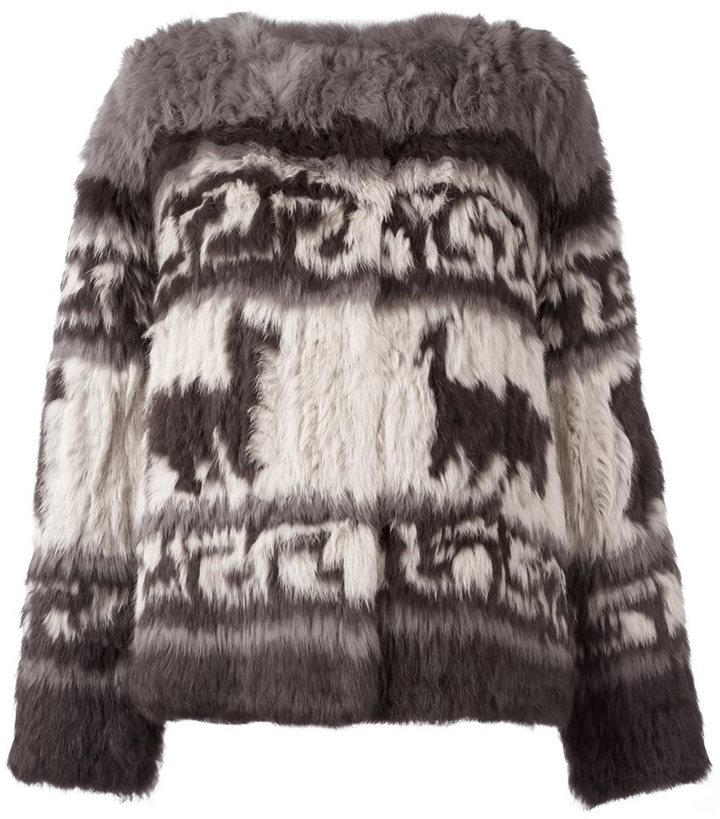 P.A.R.O.S.H. Peruvian print jacket - ShopStyle Outerwear