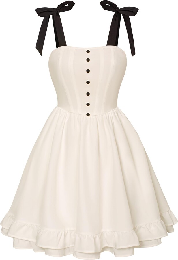 SCARLET DARKNESS Women Victorian Mini Dress Ruffle Tiered Fairy Short ...