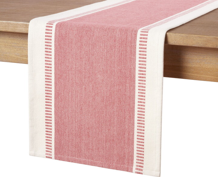 Mainstays Woven Stripe Table Runner, Pink, 14"W x 72"L , 1 Piece ...
