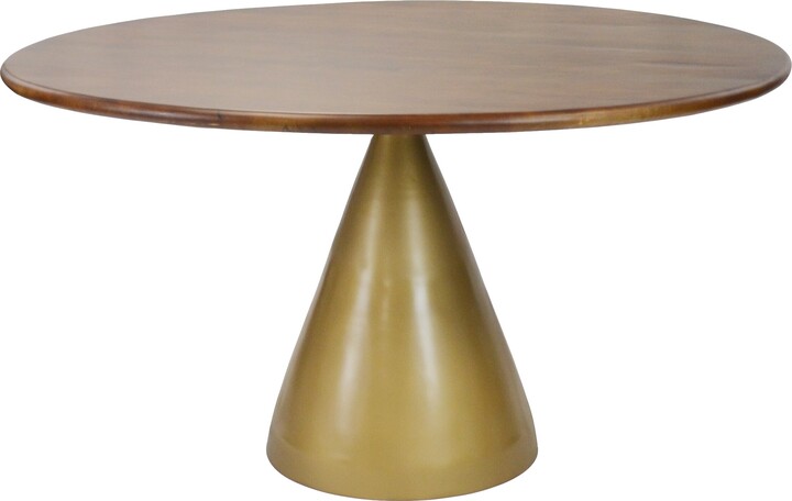 Casita 54-inch Pedestal Dining Table, Elm/Gold - ShopStyle