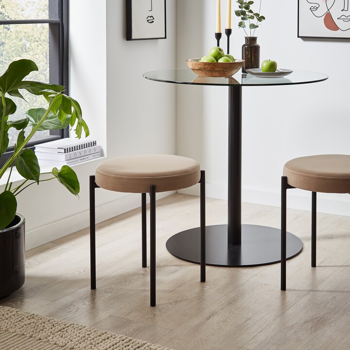 Dunelm Gianna Velvet Stacking Stool Brown - ShopStyle