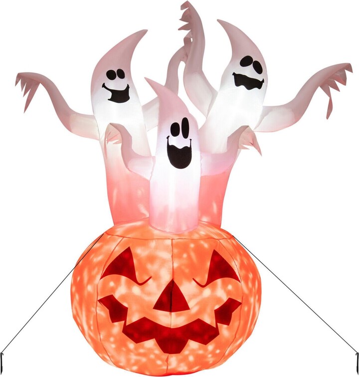 Vebreda 6 Feet Inflatable Halloween Ghosts with Pumpkin Decor and ...