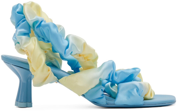 Amy Crookes SSENSE Exclusive Blue & Yellow Mimi Heeled Sandals - ShopStyle