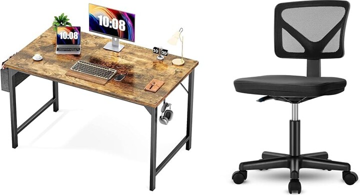 Sweetcrispy Office Desk Small Computer Desk 40 Inch Writing Study Work ...