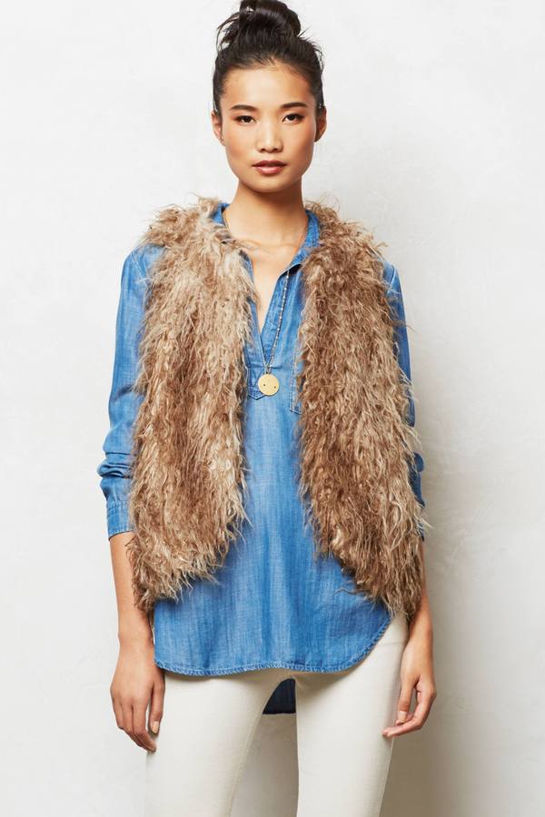 Anthropologie Downy Fur Vest - ShopStyle