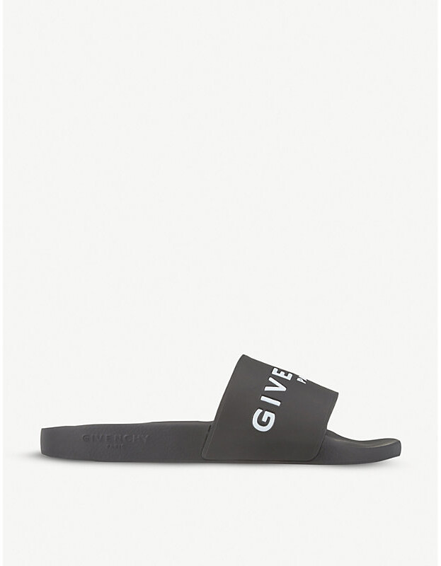 Givenchy Mens Black Logo Sliders - ShopStyle Flip Flop Sandals