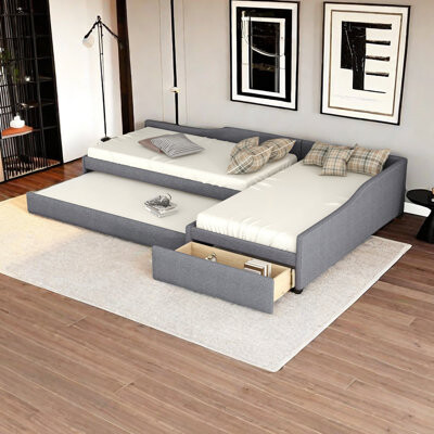 Latitude Run Tramiyah Upholstered Daybed with Trundle - ShopStyle