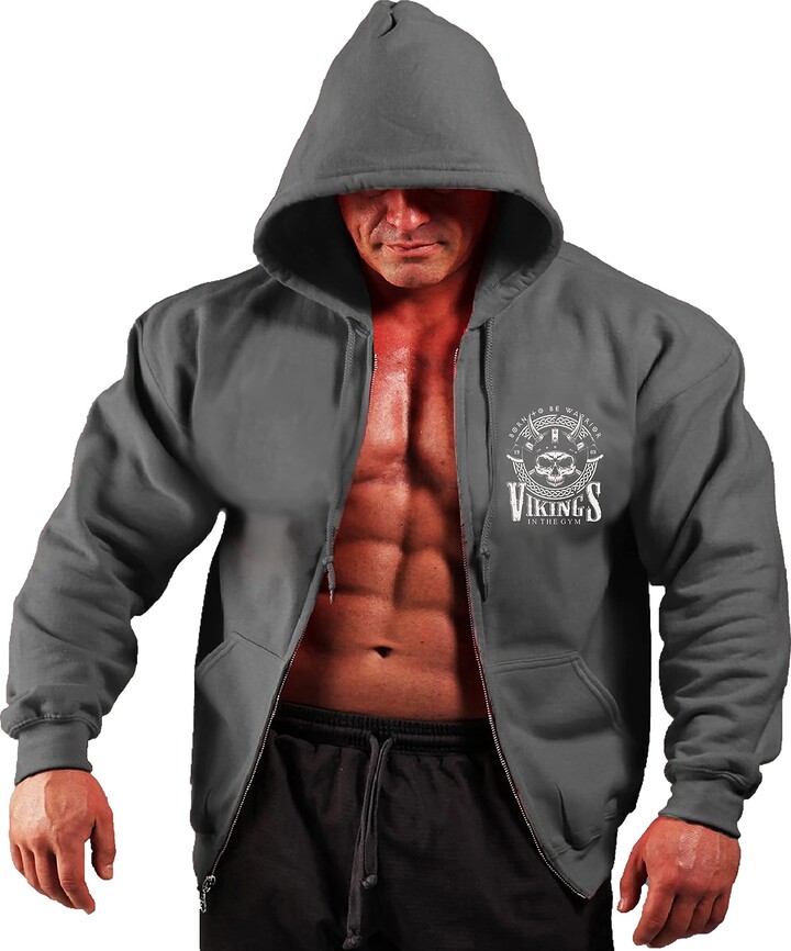 bebak Mens Gym Hoodie | Viking Zipper Pullover Hoody Clothing for Men ...