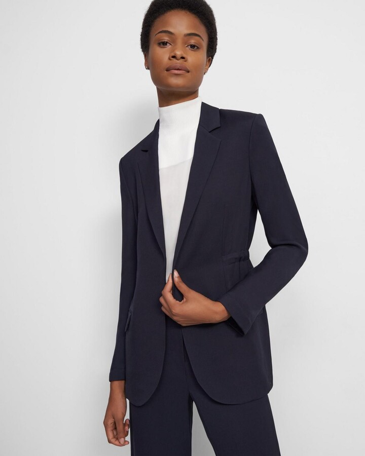 Theory Draped Jacket in Liquid Twill - ShopStyle