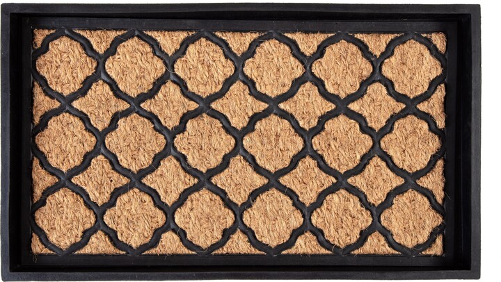 Jani Natural & Recycled Rubber Boot Tray with Trellis Coir and Rubber ...