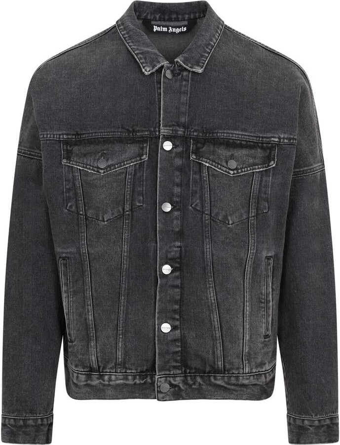 Palm Angels Back Logo Denim Jacket - ShopStyle