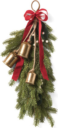 32in Real Touch Pine With Bell And Berry Teardrop Swag - ShopStyle ...