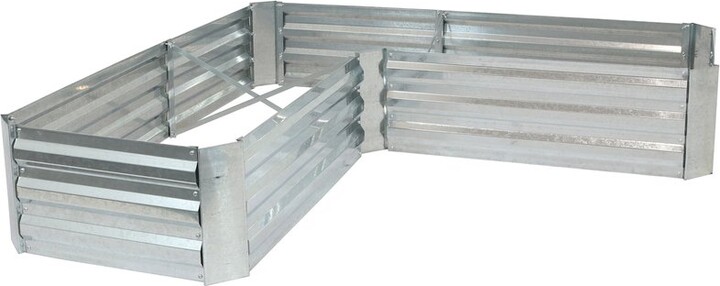 Sunnydaze Decor L-Shaped Galvanized Steel Raised Garden Bed Corner ...