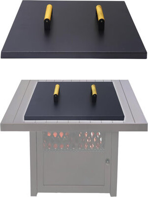 Hokku Designs Fire Pit Cover Square - 21" Fire Pit Snuffer Lid,Rust ...