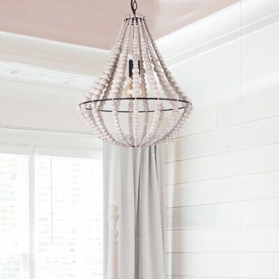 Dakota Fields 1 - Light Wood Beaded Chandelier Pendant Light for ...