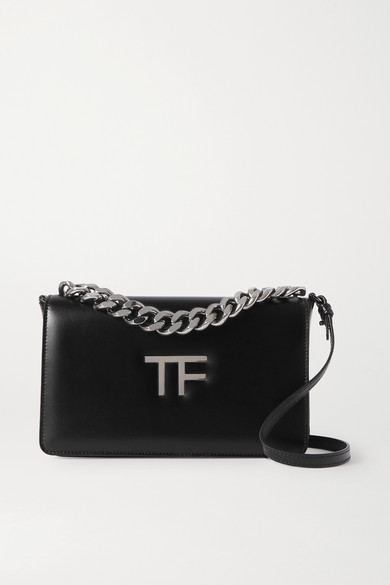 Tom Ford Tf Chain Medium Leather Shoulder Bag - Black - ShopStyle