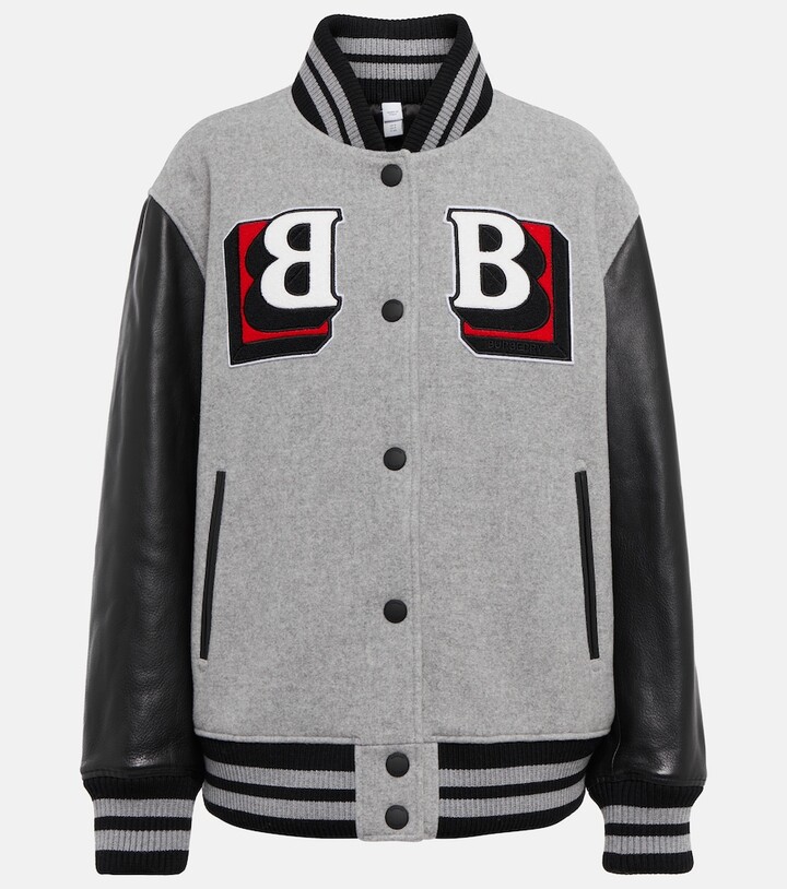 Burberry Embroidered varsity jacket - ShopStyle
