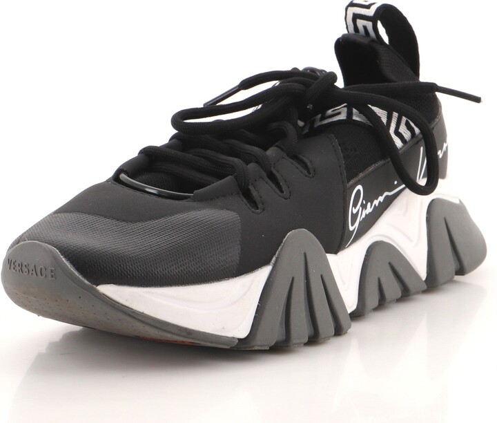 Versace Men's Signature Squalo Sneakers Fabric and Mesh with Leather ...