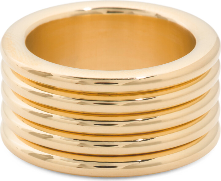 Milor Gold Made In Italy 14k Gold 5 Row Ribbed Band Ring - ShopStyle