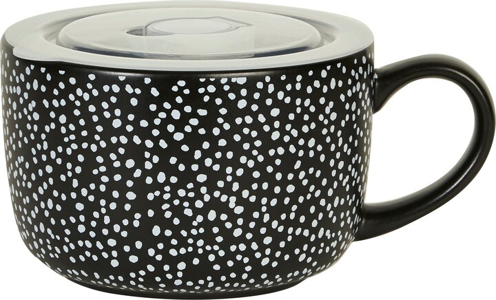 Dunelm Dottie Ceramic Soup Mug Matt Black - ShopStyle
