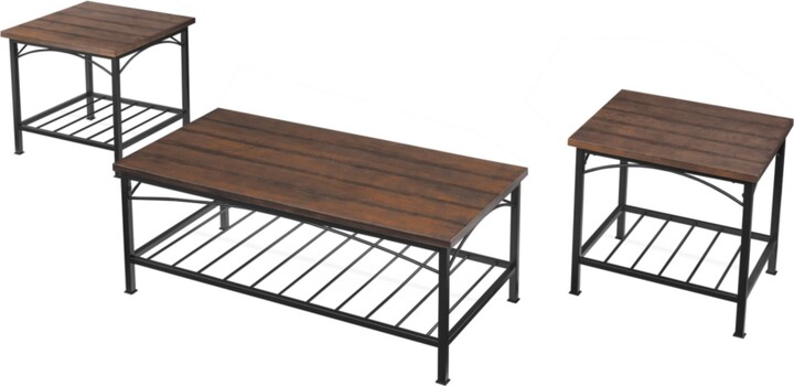 Simplie Fun 3 in 1 Coffee Table, Living Room Table with Open Storage ...